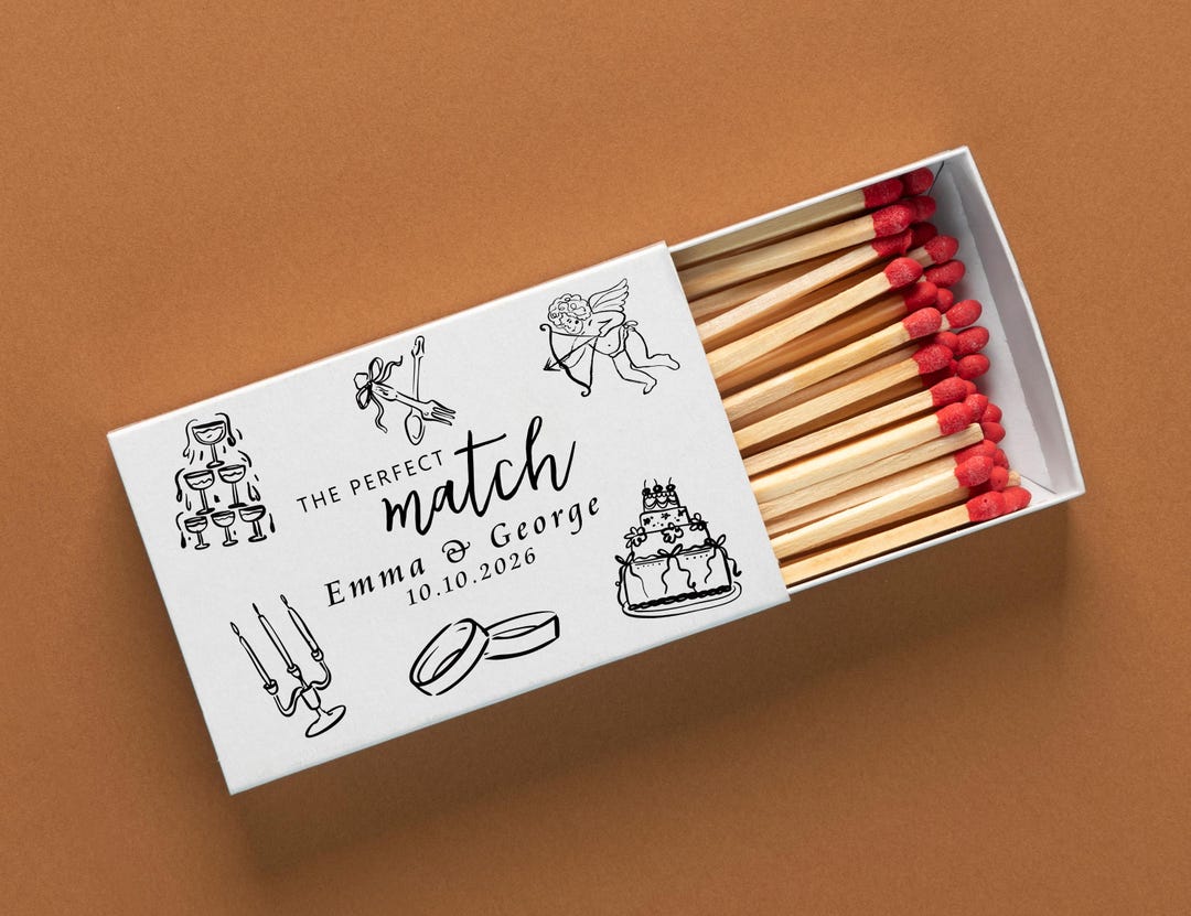 Custom Sketch Matchboxes Wedding Favors Custom Matchbooks Artwork ...