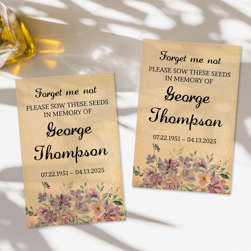 Memorial Seed Packet - Etsy