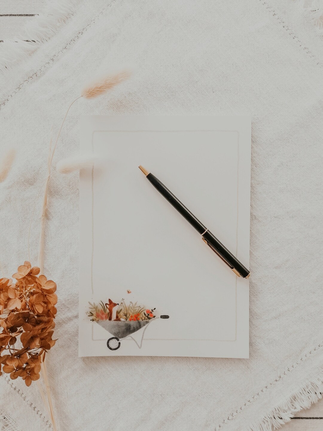 A5 Notepad fox in Wheelbarrow Notes List to - Etsy