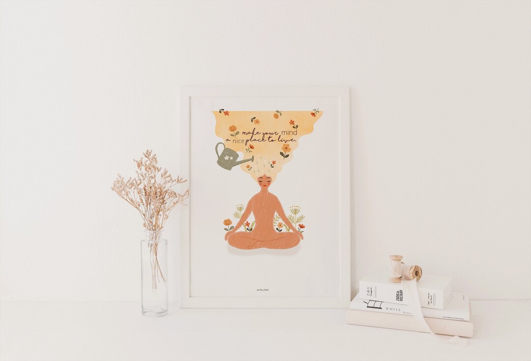 Poster Meditation A4 Mindfulness Hygge Flowers Self Love - Etsy