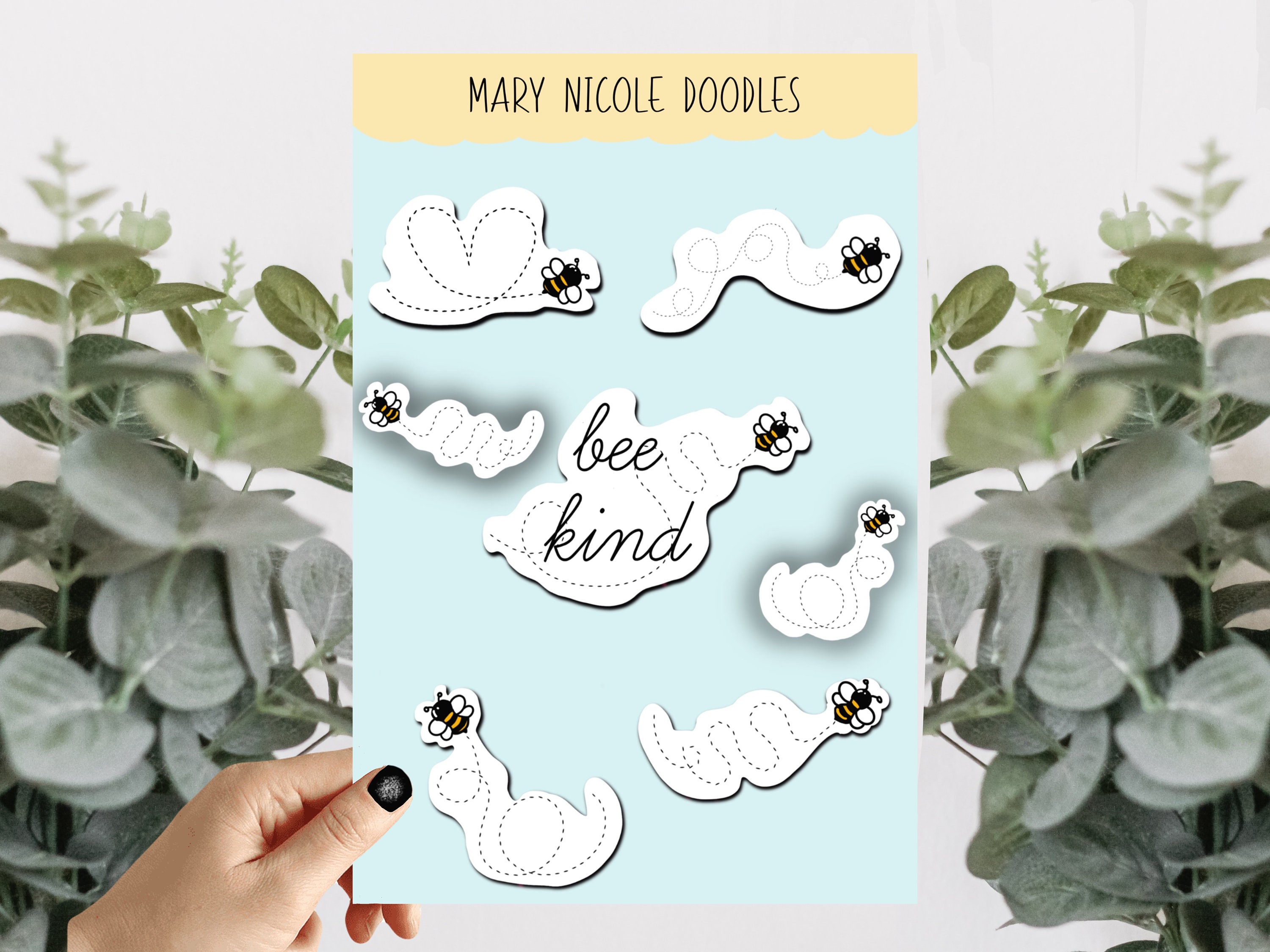 Printable Stickers Sheet, Printable Planner Stickers. Doodle Bee ...