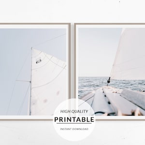 Set of 2 Boat Print, Set of Yacht Print, Sailboat Photography, Yacht ...