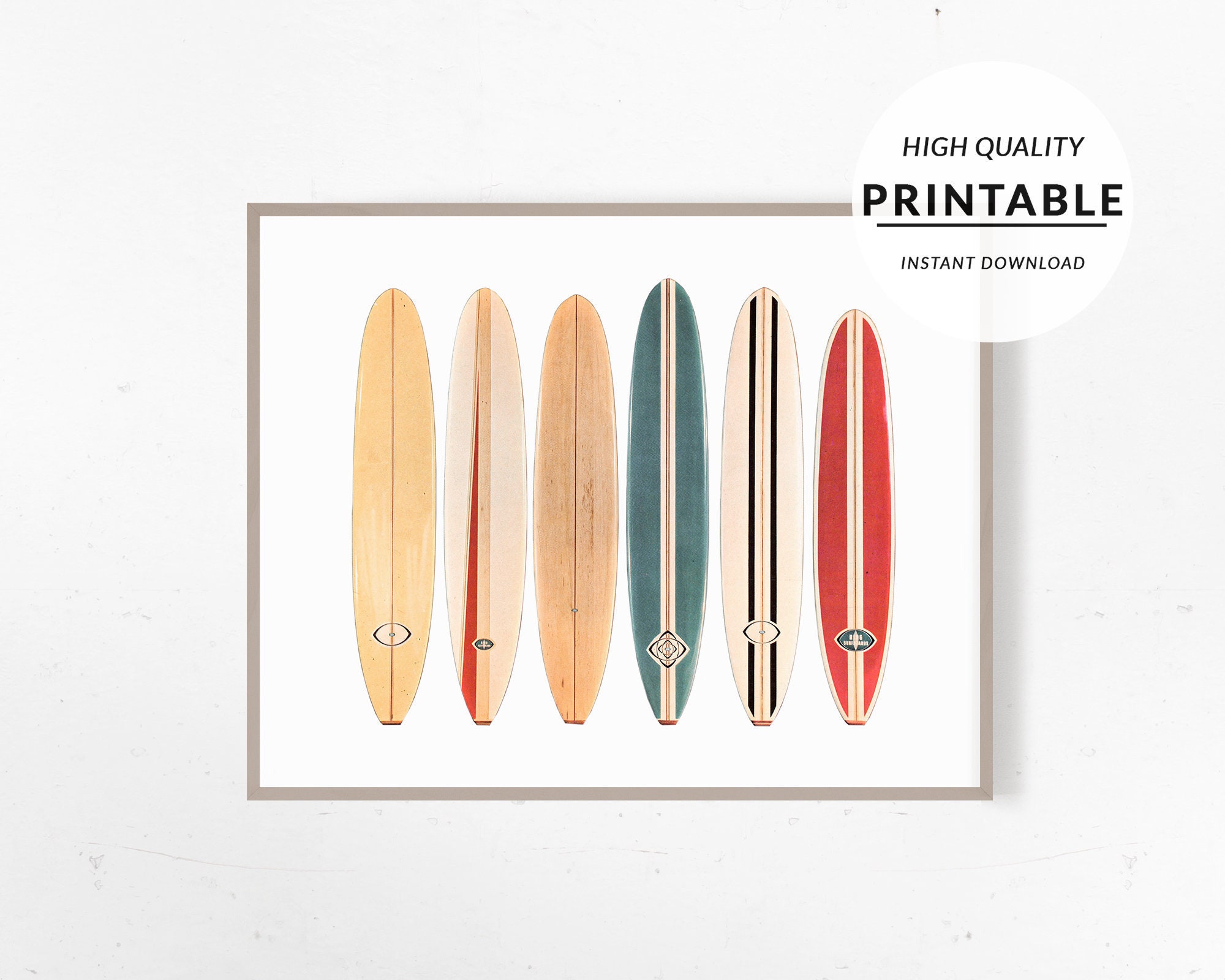 Surf Horizontal Art, Surfboard Wall Art, Surfboard Poster, California ...