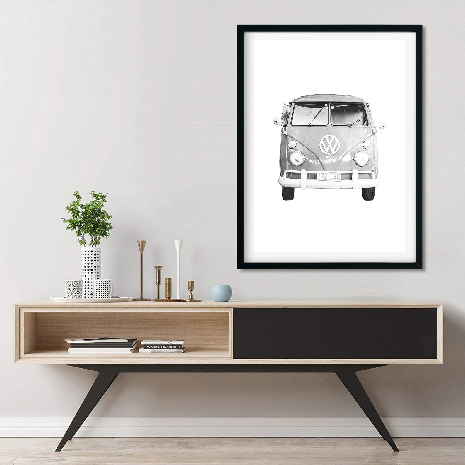 Retro Van Print Art Black White Van Combi Van Print - Etsy