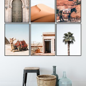 Set of 6 Prints, Moroccan Decor, Travel Print, Marrakech Poster, Boho ...
