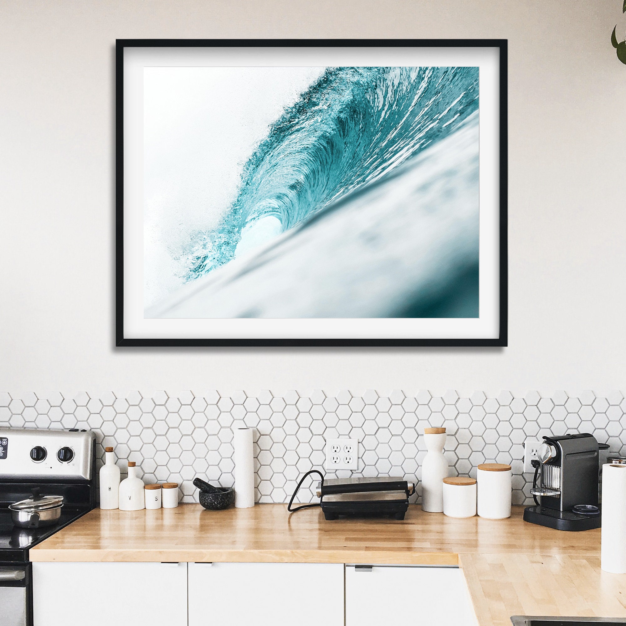 Ocean Wave Print Wave Poster Surf Print Coastal Print Bleu | Etsy