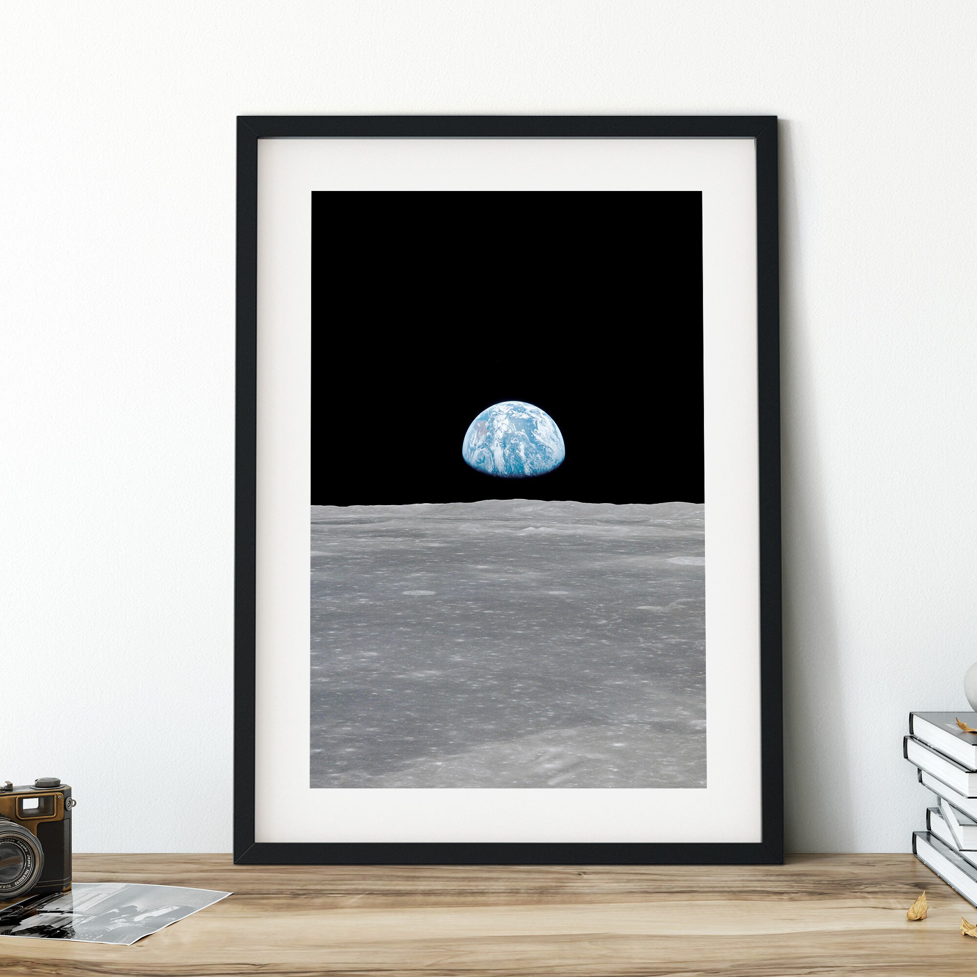 Earth From Moon Poster Moon Photo Moon Apollo Poster | Etsy