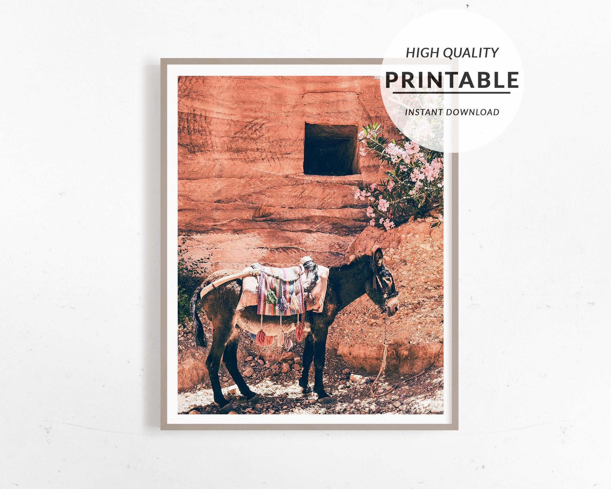Donkey Print Digital Donkey Poster Donkey Printable Boho - Etsy