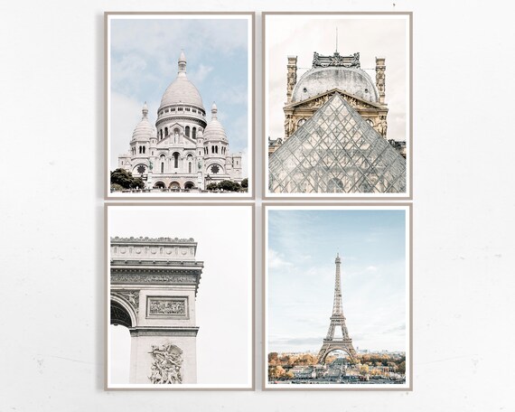 Paris Set of Prints 4 pieces Set Print Paris Poster Set | Etsy