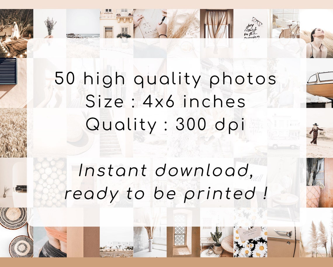 Boho Collage Kit Aesthetic Collage Kit Beige Neutral Tones - Etsy