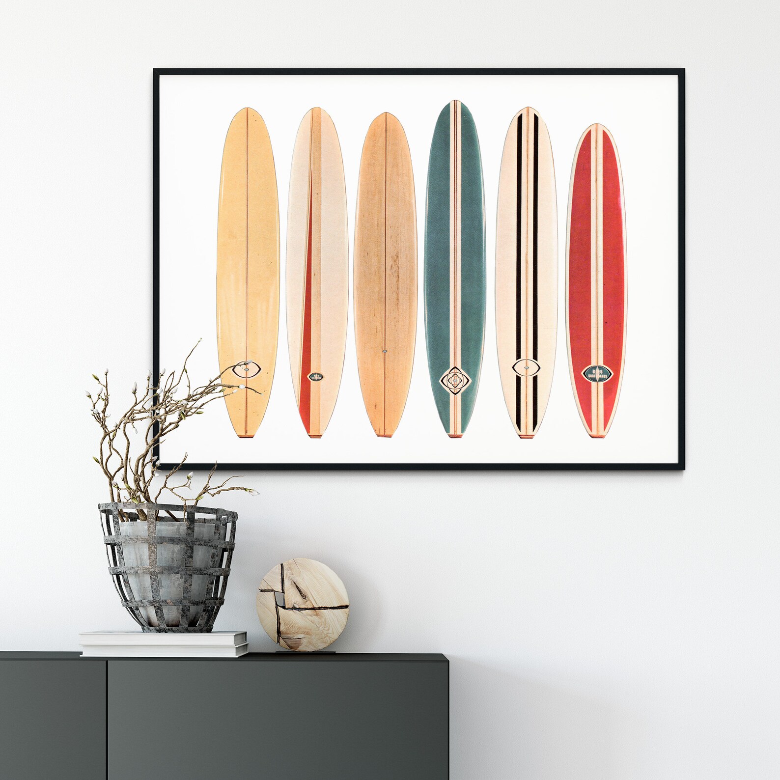 Surf Horizontal Art, Surfboard Wall Art, Surfboard Poster, California ...
