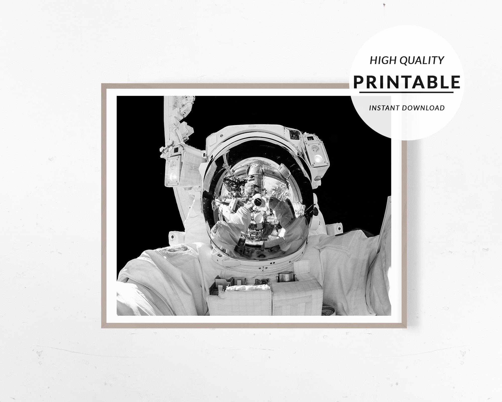 Astronaut Print Nasa Poster Astronaut Wall Art Space Wall | Etsy