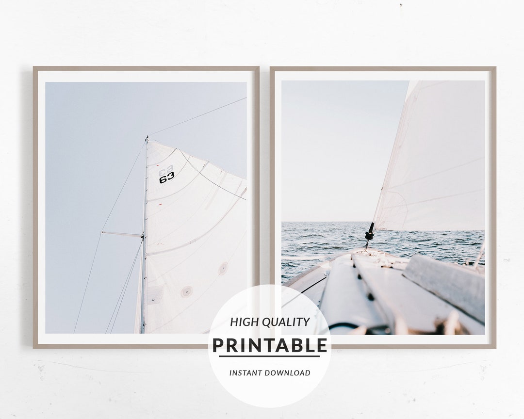 Set of 2 Boat Print, Set of Yacht Print, Sailboat Photography, Yacht ...