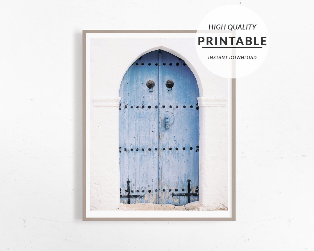 Blue Door Print, Vintage Door Print, Moroccan Wall Art, Greece Print ...