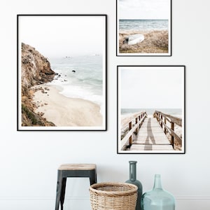 Beach Set of Prints, 3 Pieces Set Print, Coast Wall Prints, Coastal Set ...