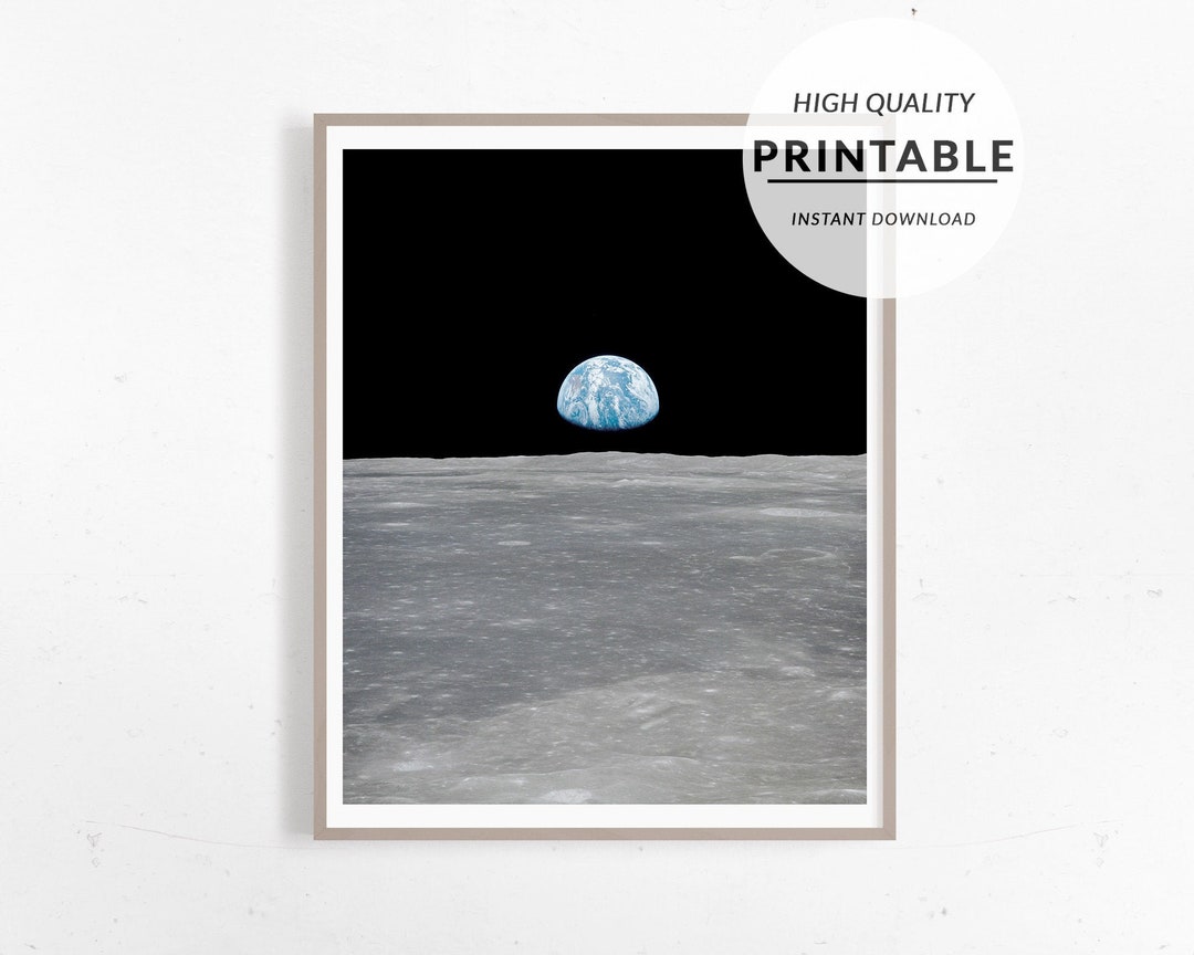 Earth From Moon, Poster Moon, Photo Moon, Apollo Poster, Vintage Space ...