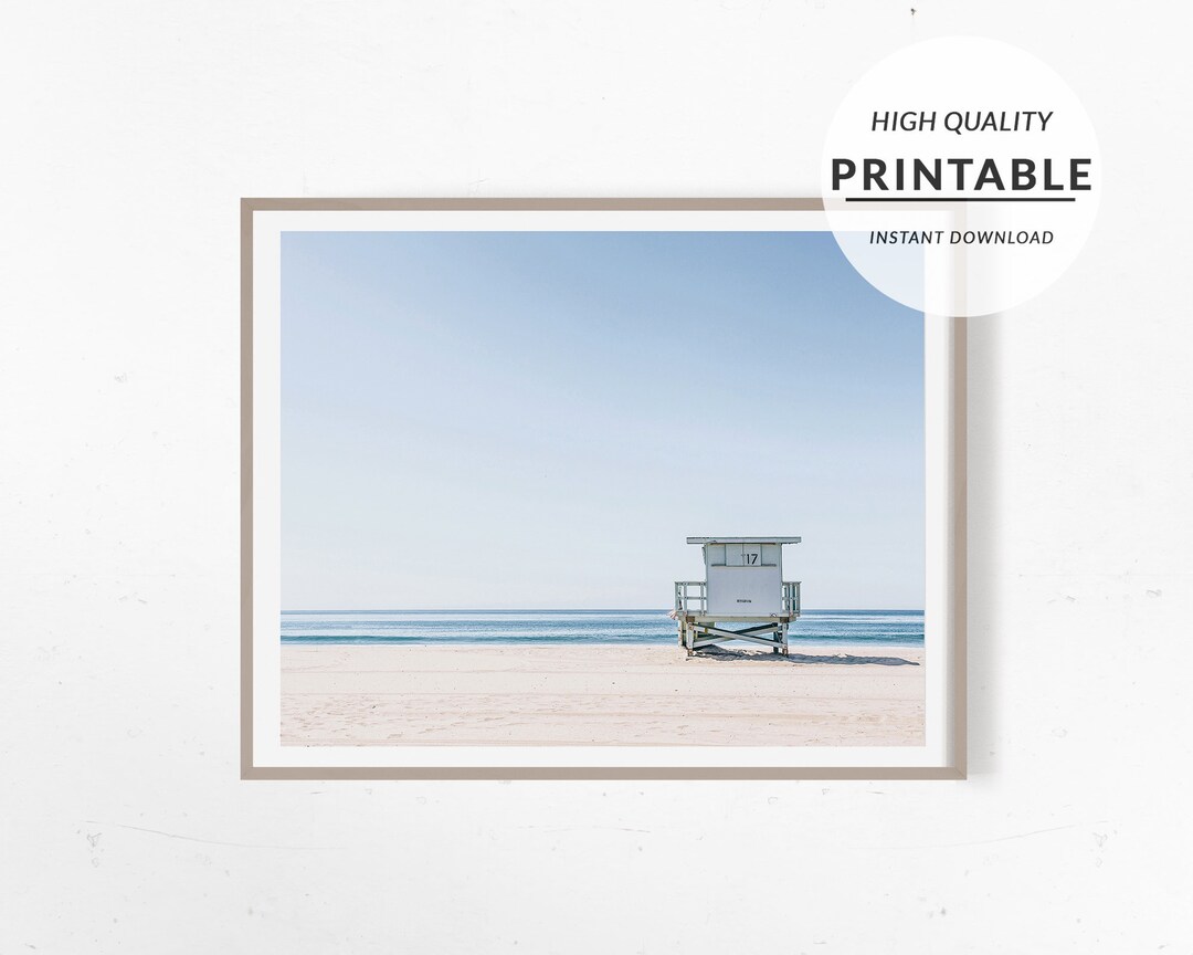 Lifeguard Print, Beach Print Art, Ocean Art Print, Coastal Wall Decor ...