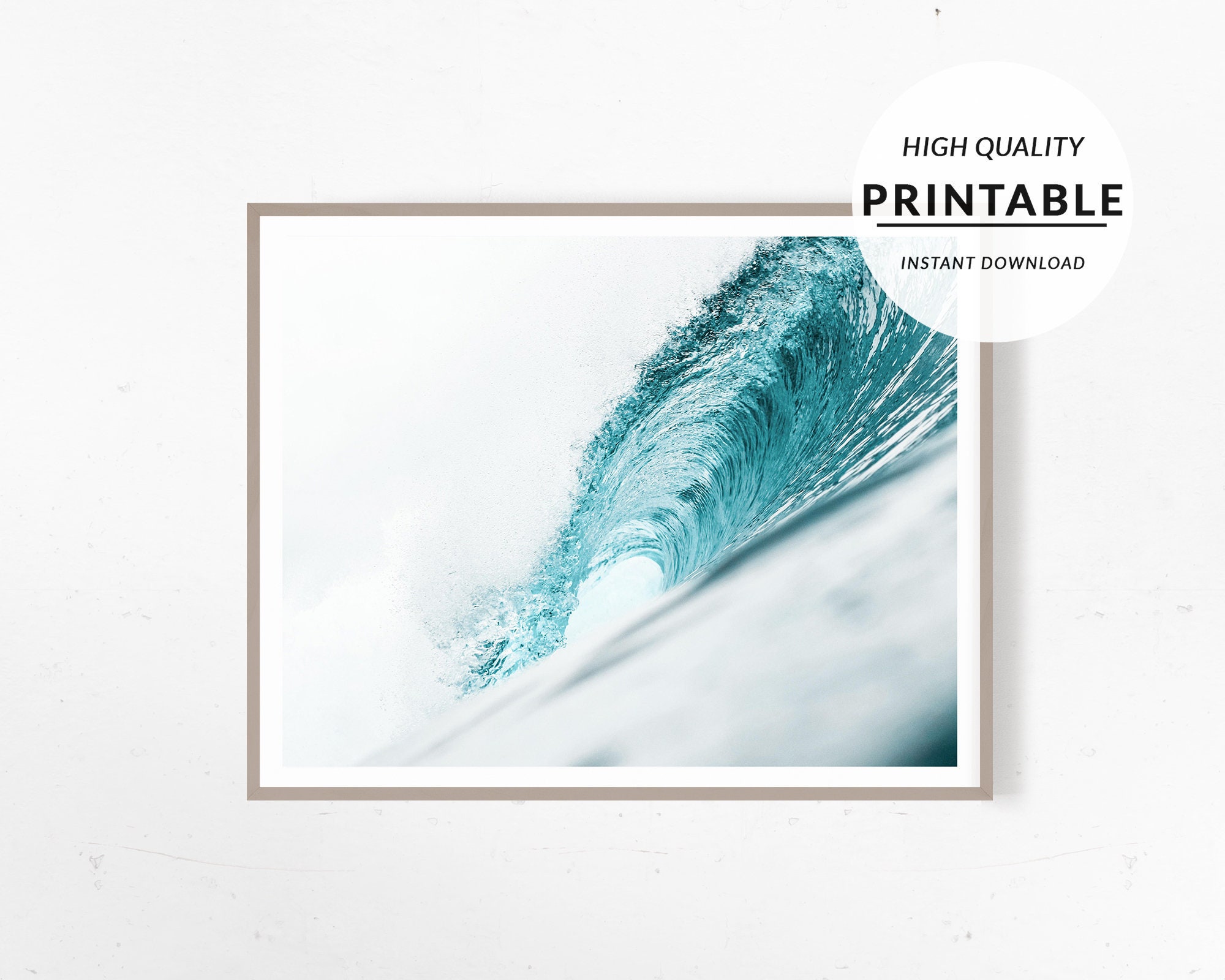 Ocean Wave Print Wave Poster Surf Print Coastal Print Bleu - Etsy