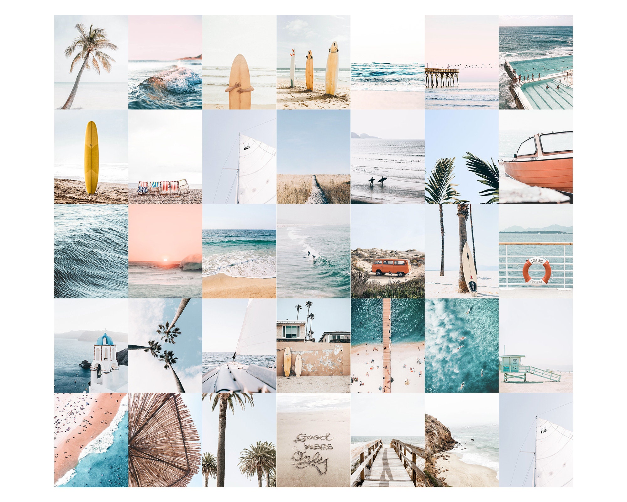Set of 35 Prints Beach Collage Kit Printable Beach Kit - Etsy