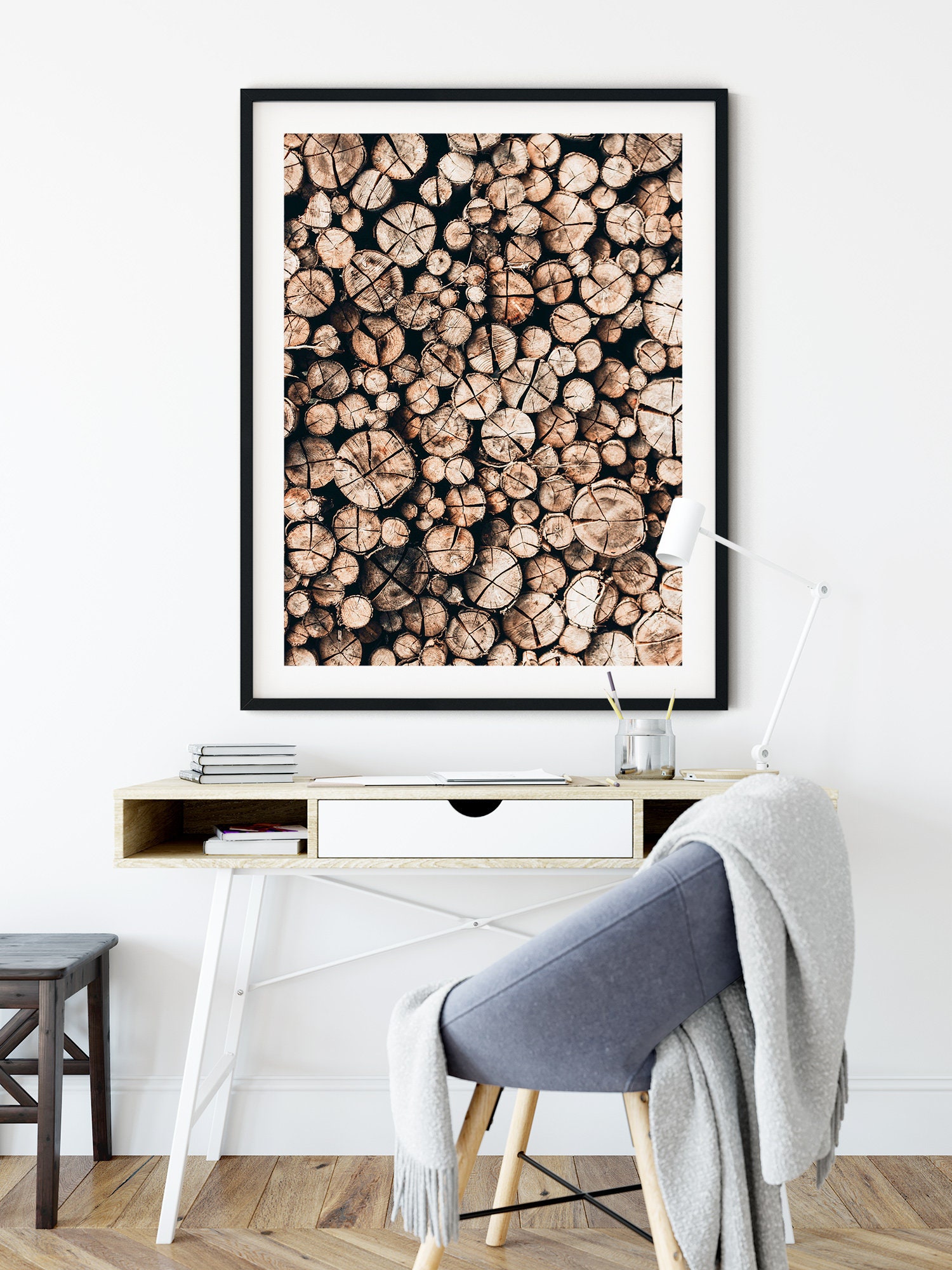 Log Pile Print Tree Ring Print Rustic Wall Art Wall Art | Etsy