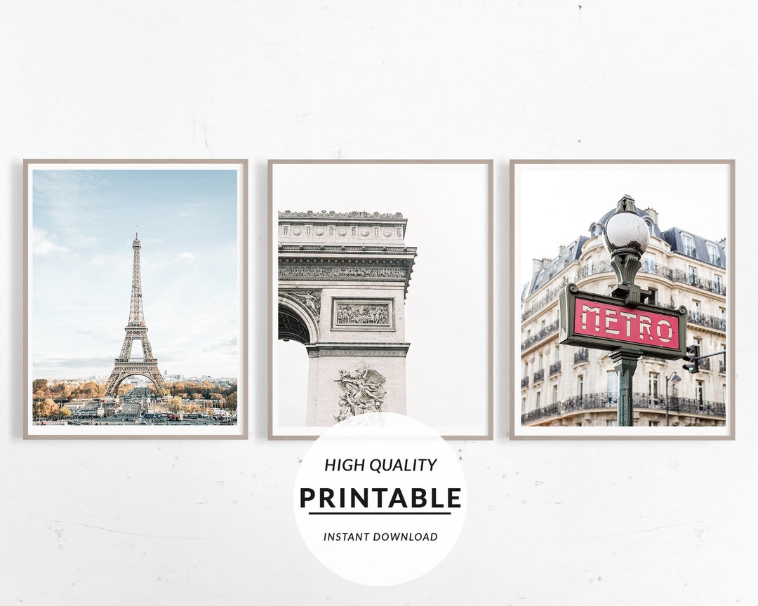 Paris Set of Prints, 3 Pieces Set Print, Paris Poster Set, Paris ...