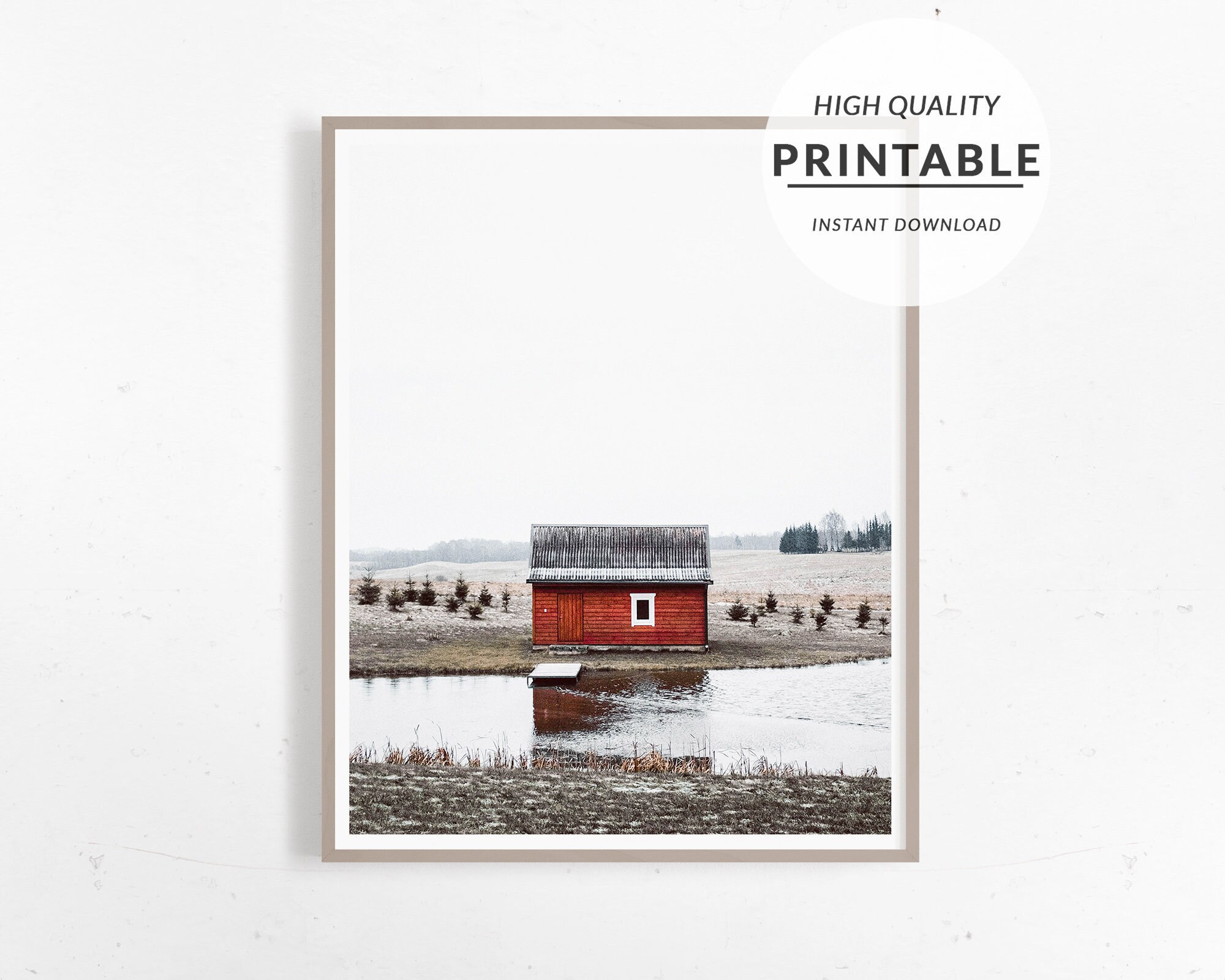 Log Cabin Print Landscape Print Forest Log Rustic Print | Etsy