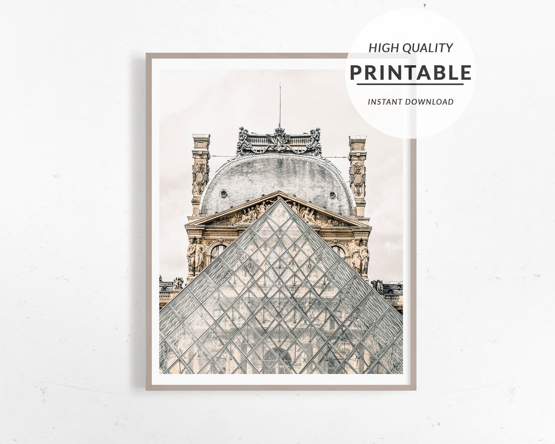 Paris Louvre Print Le Louvre Poster Paris Poster Paris - Etsy UK