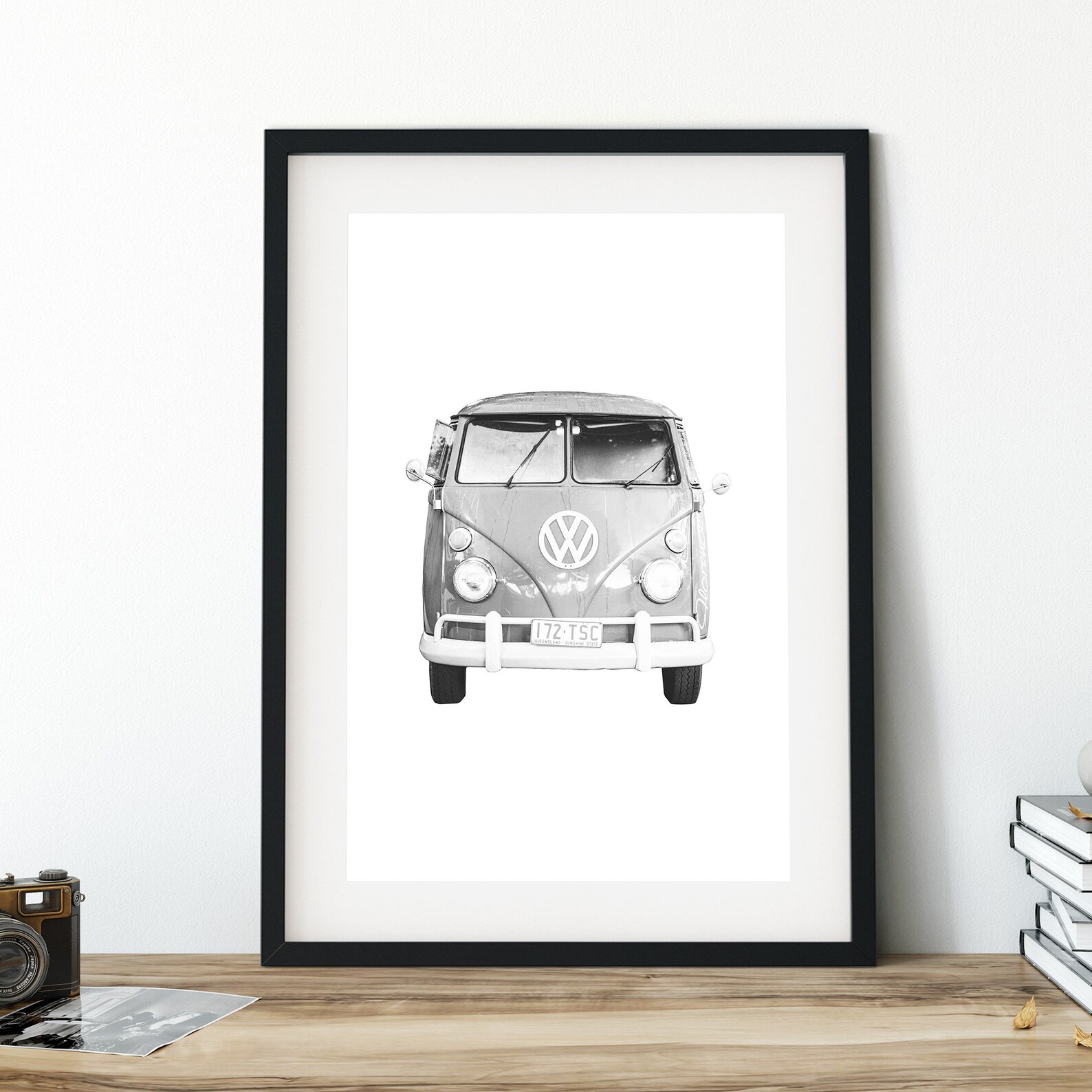 Retro Van Print Art Black White Van Combi Van Print - Etsy