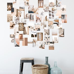 Boho Collage Kit, Aesthetic Collage Kit, Beige Neutral Tones, Dorm Room ...