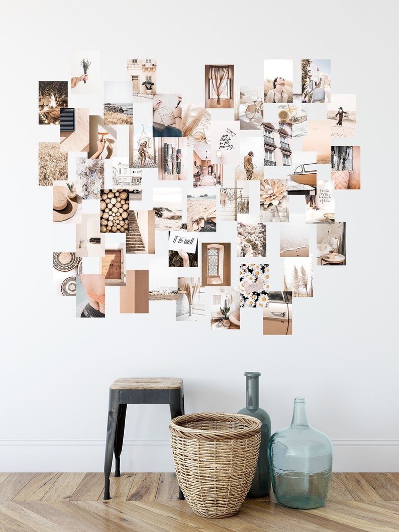 Boho Collage Kit Aesthetic Collage Kit Beige Neutral Tones | Etsy