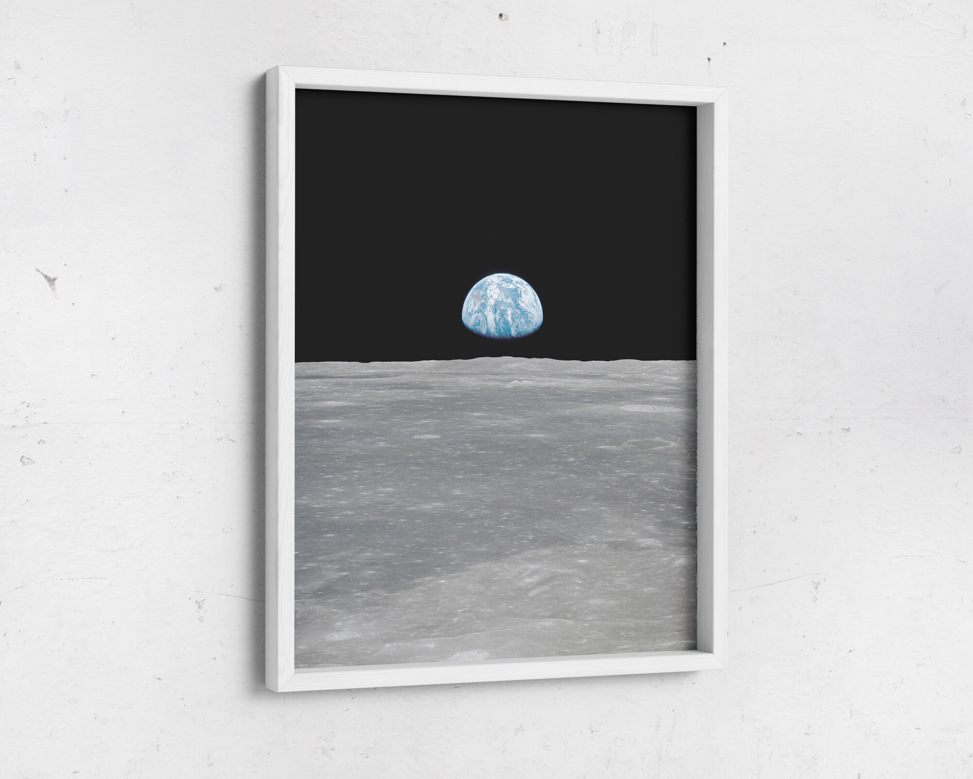 Earth From Moon Poster Moon Photo Moon Apollo Poster | Etsy
