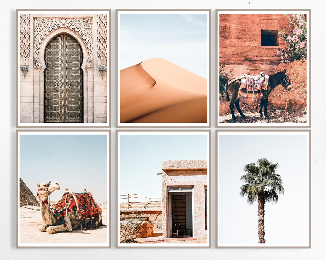 Set of 6 Prints, Moroccan Decor, Travel Print, Marrakech Poster, Boho ...
