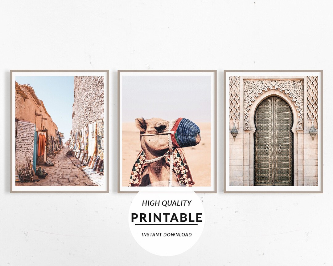 Set 3 Print Moroccan, Boho Wall Decor, Arabic Set Print, Boho Gallery ...