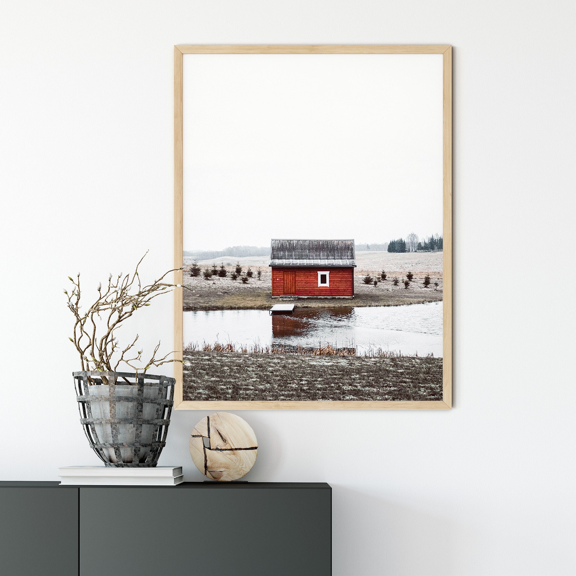 Log Cabin Print Landscape Print Forest Log Rustic Print | Etsy