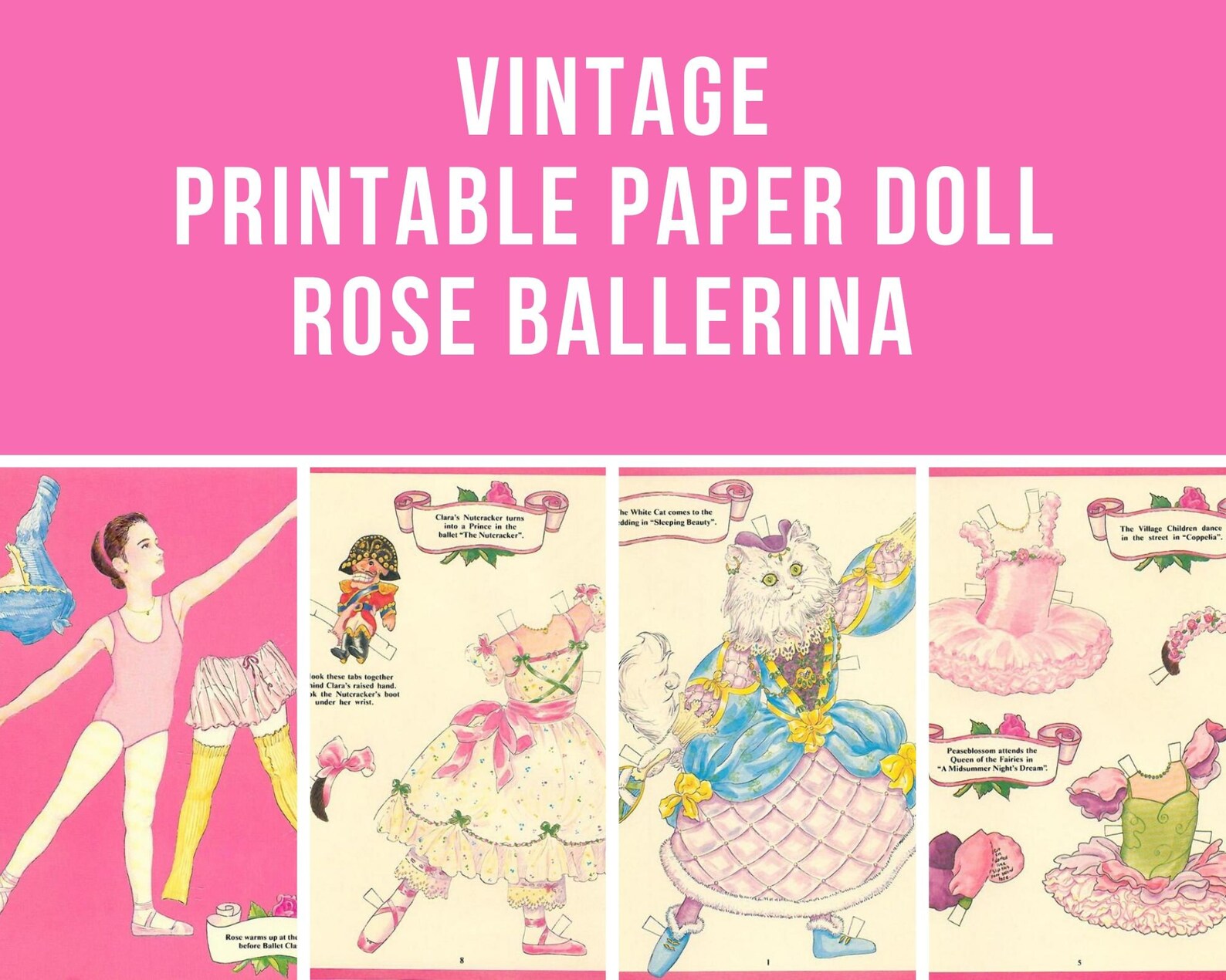 Ballet Paper Doll With Clothes Digital Paper Craft for Girls - Etsy