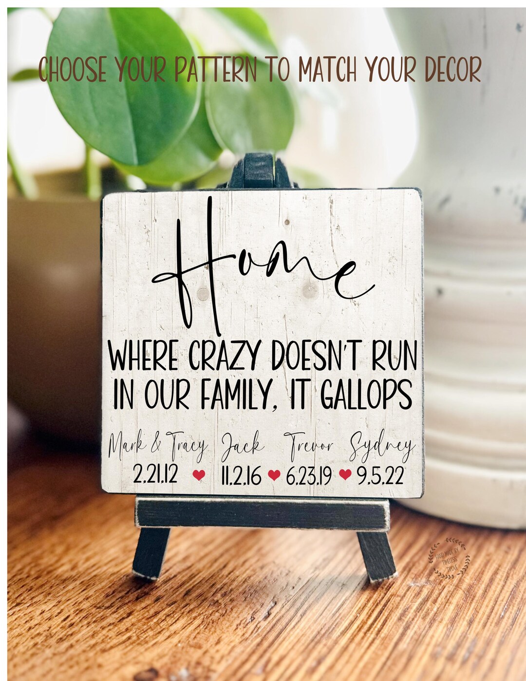 Family EST Sign, Wood Signs, Shelf Decor, Custom Family Names ...
