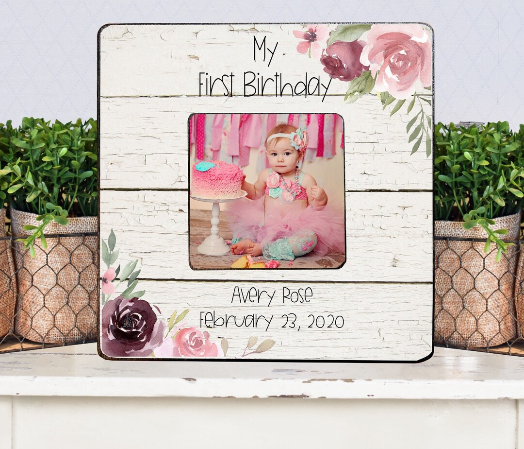 First Birthday Gift First Birthday Frame Baby Frame Baby Gift - Etsy