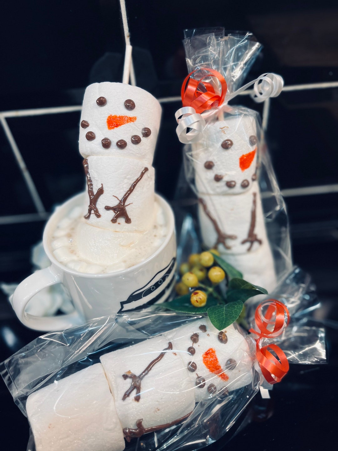 Marshmallow Hot Chocolate Snowmen - Etsy UK