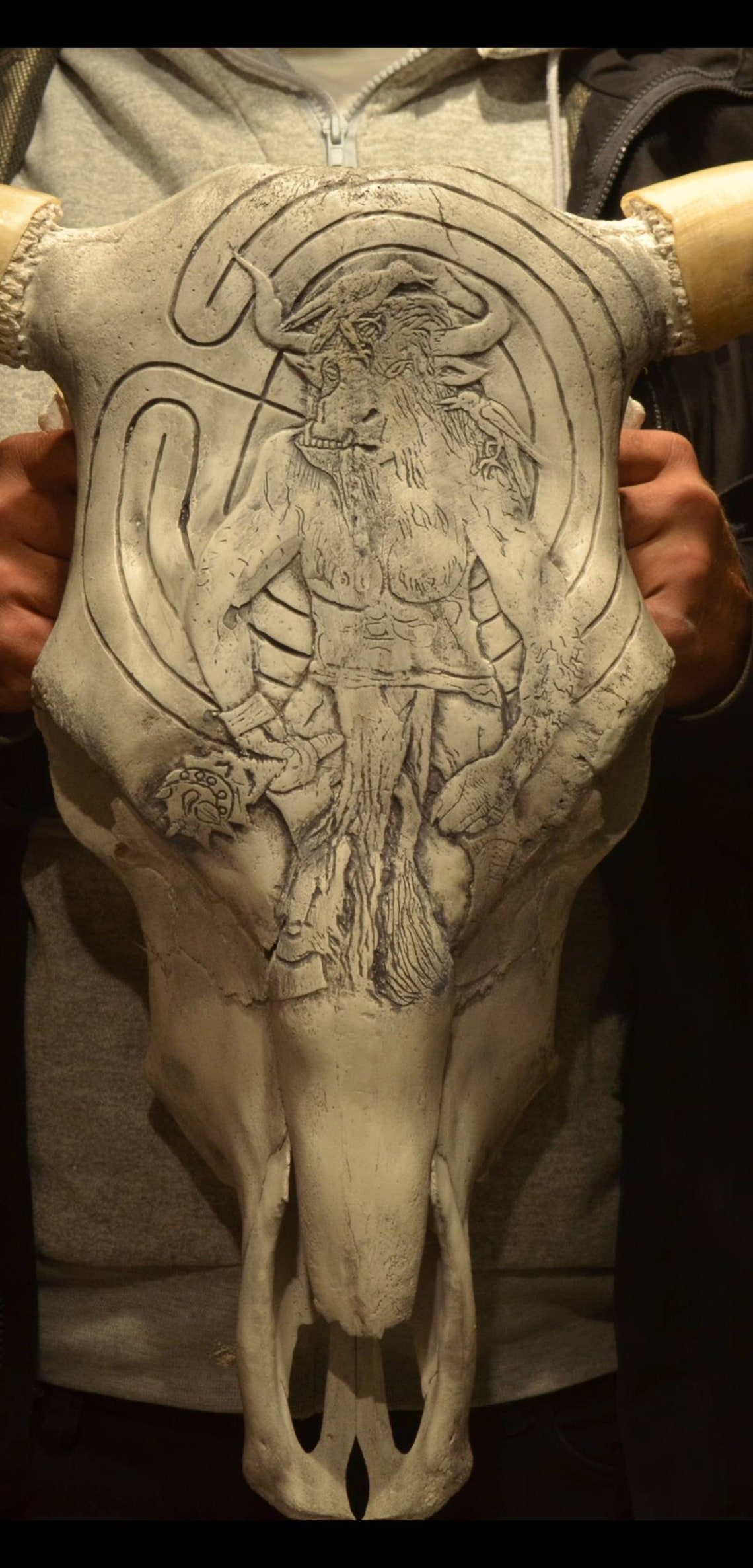 Cow Skull Carved With Ancient Greek Mythology Figure - Etsy UK