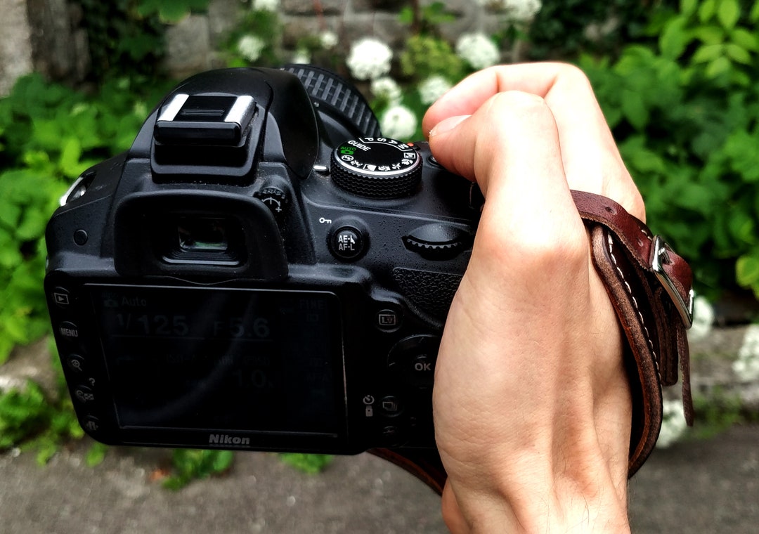 Leather Camera Wrist Strap, Adjustable Handmade DSLR Grip - Etsy