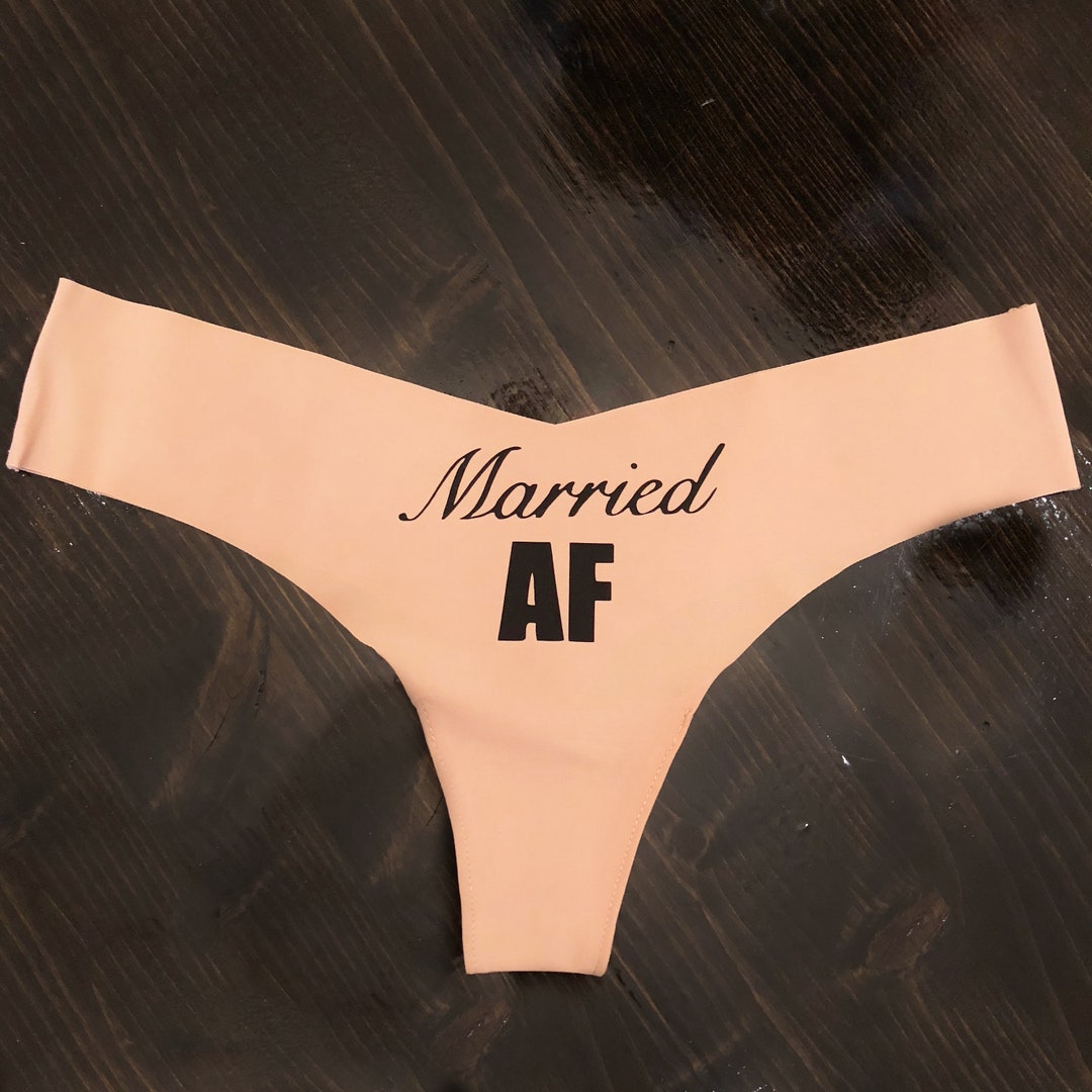 Bridal Thong Commando - Married AF - Bridal Shower Gift - Bride Panty ...