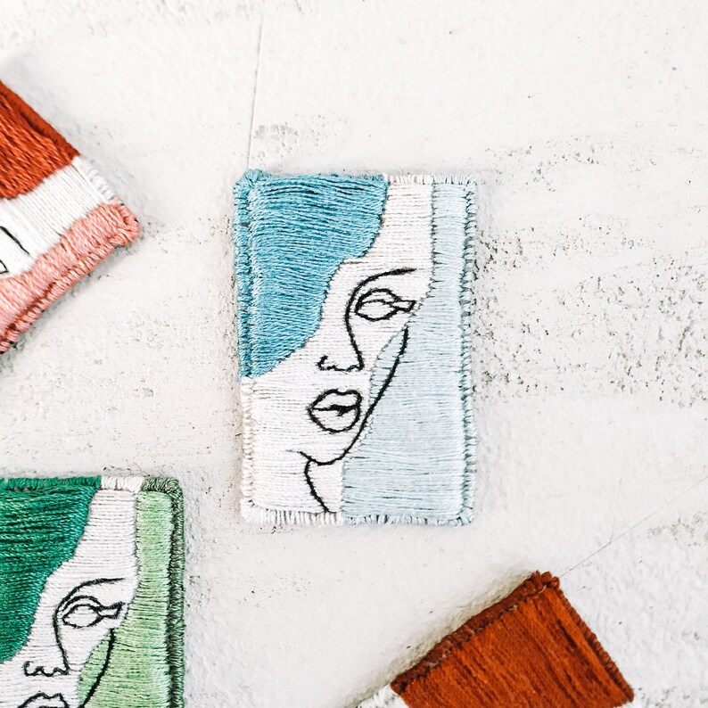 Faceless Female Portrait Embroidered Brooch Feminist - Etsy
