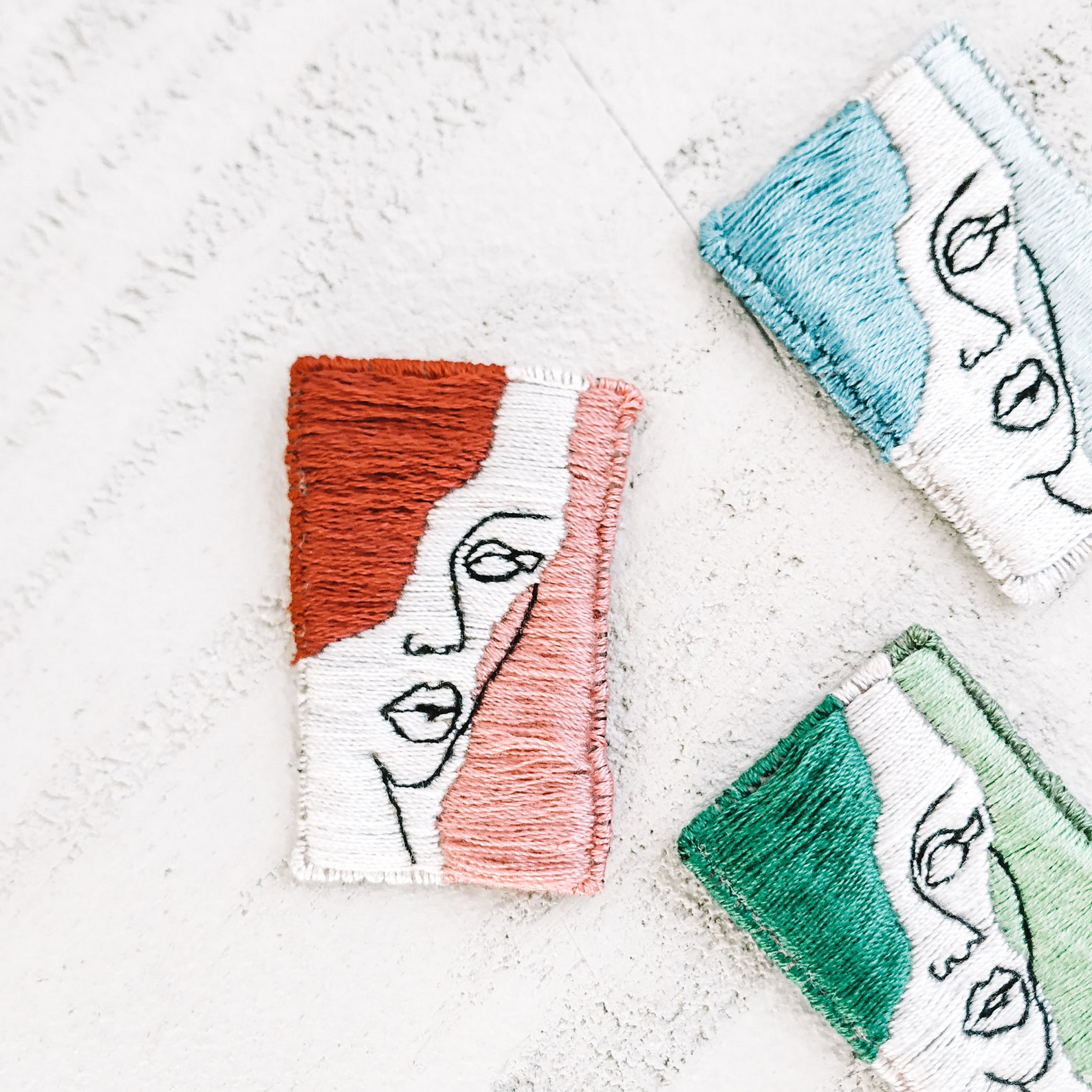 Faceless Female Portrait Embroidered Brooch Feminist - Etsy