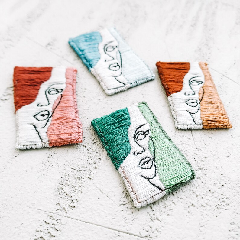 Faceless Female Portrait Embroidered Brooch Feminist - Etsy