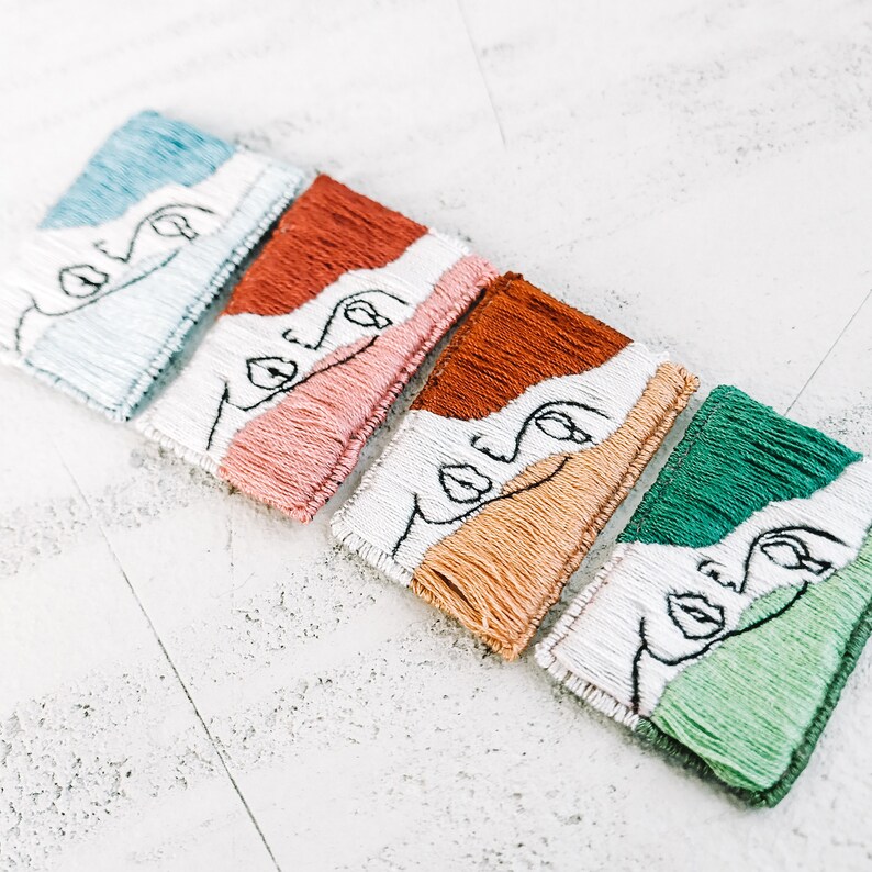 Faceless Female Portrait Embroidered Brooch Feminist - Etsy