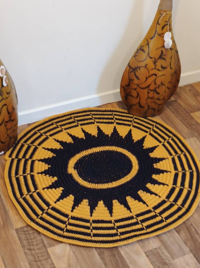 Darkness is Another Sun HANDMADE CROCHET RUG Floor Rug Home Decor - Etsy
