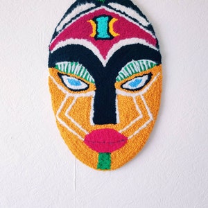 Handmade Tufted Mask, Punch Needle Wall Hanging - Etsy