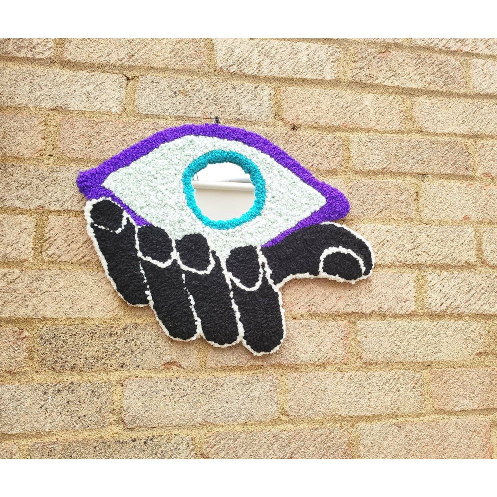 Tufted Mirror, Handmade Mirror, Wall Decor,eye Mirror,punch Needle ...