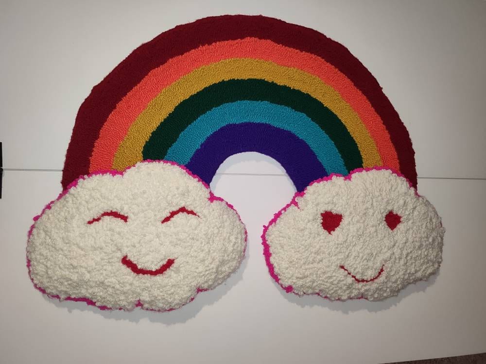 Tufted Wall Hanging, Tufted Rainbow Decor, Rainbow Wall Art, Playroom ...
