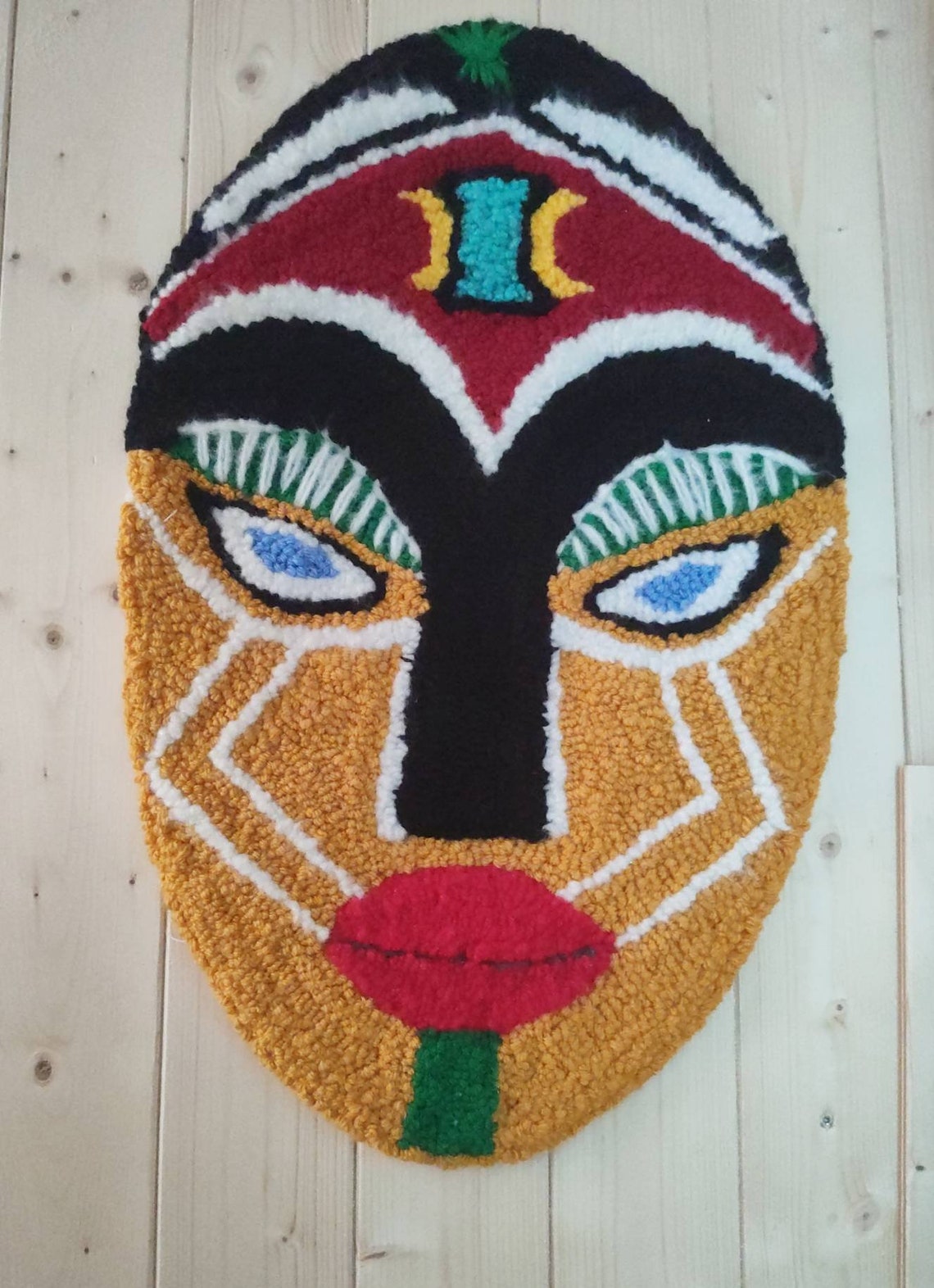 Punch Needle Mask, Tufted Mask, Handmade Mask, Wall Hanging - Etsy